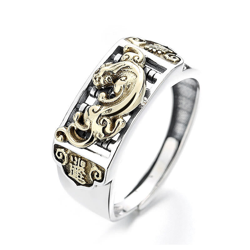 925 Sterling Silver PiXiu Fortune Wealth Adjustable Rin | KarmaRipple