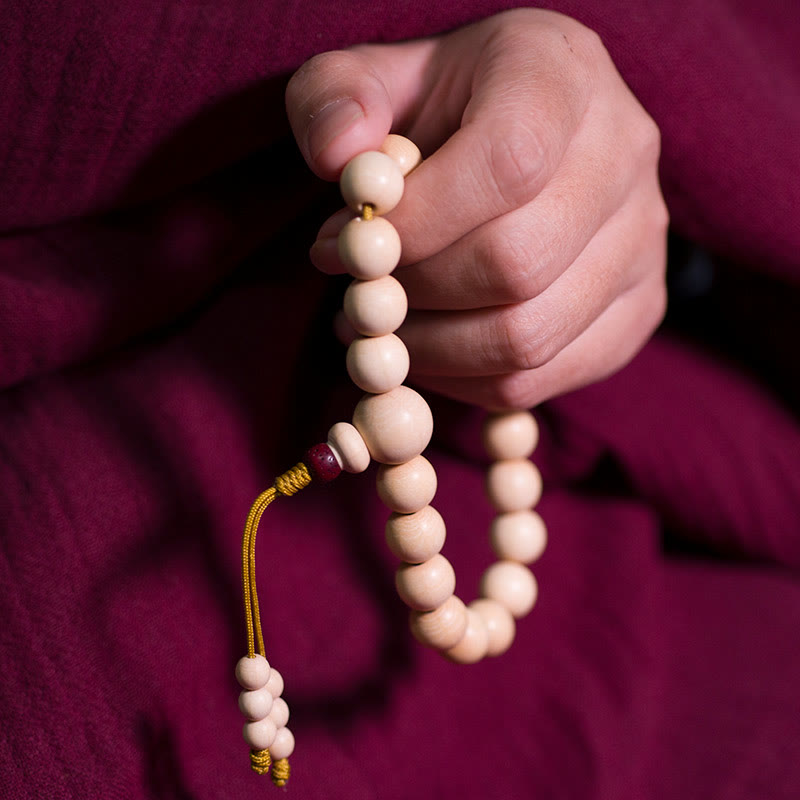 Authentic Abelia Biflora Wood Blessing Wrist Mala | KarmaRipple