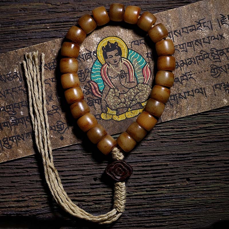 Tibetan Yak Bone Balance Strength Wrist Mala | KarmaRipple