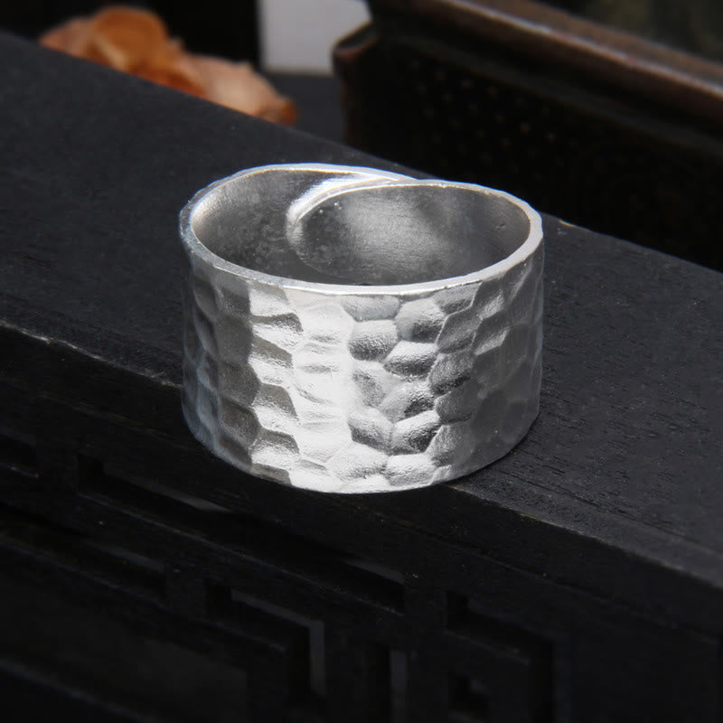 Tibetan 990 Sterling Silver Handmade Rustic Hammered Pa | KarmaRipple